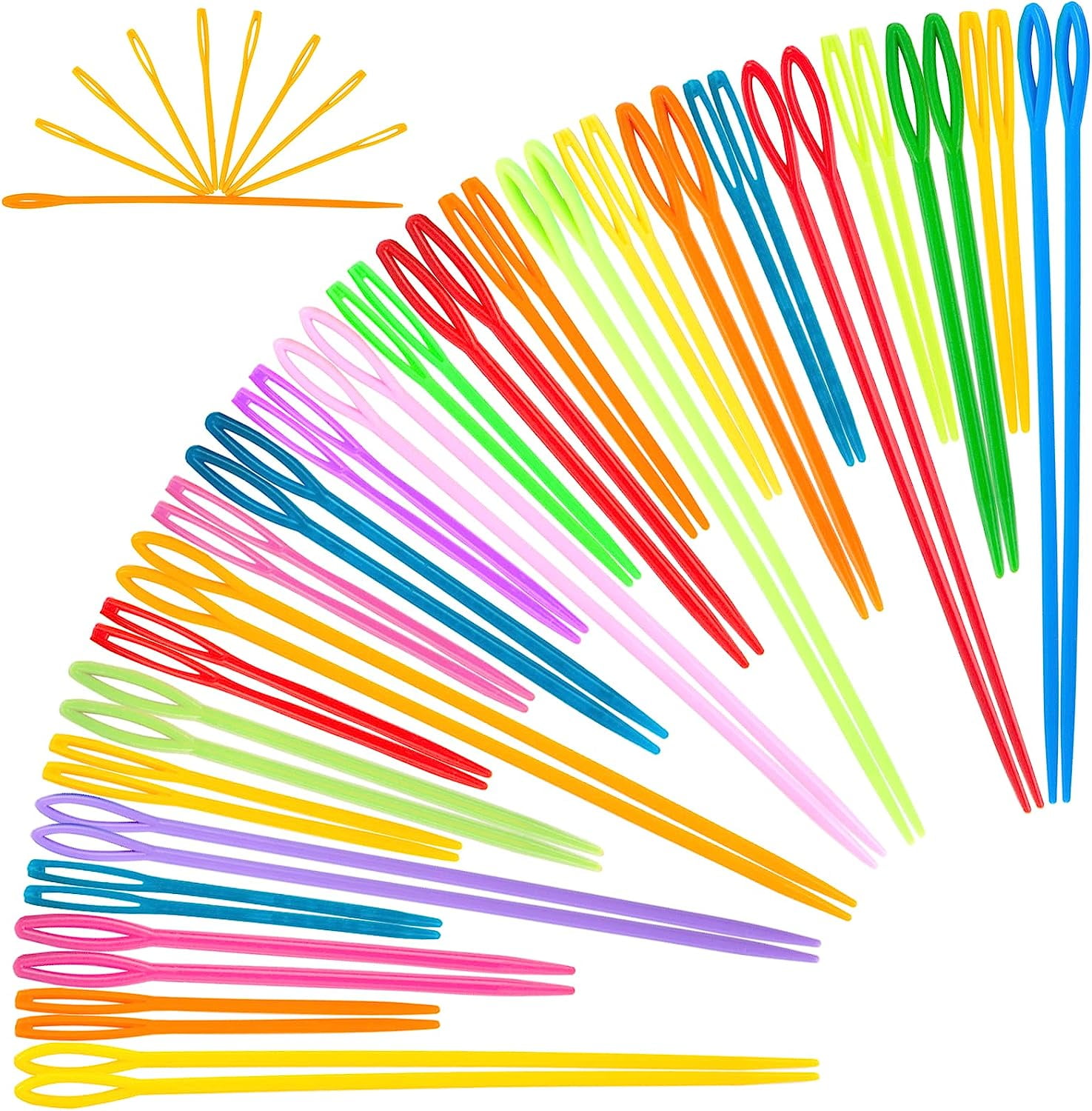 Plastic Yarn Needles, 120PCS Large Eye Yarn Neddles Colorful Sewing ...