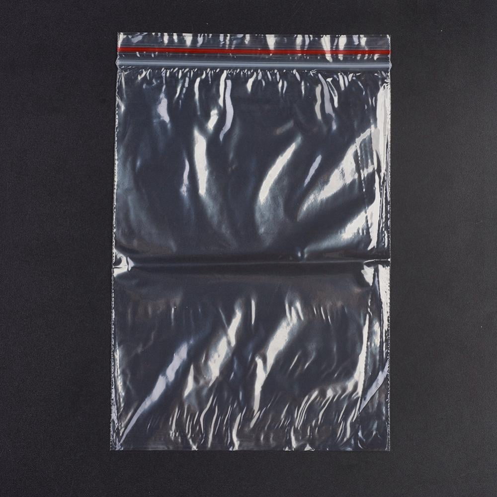 Plastic Zip Lock Bags Resealable Packaging Bags Top Seal Self Seal Bag Rectangle Red 19x13cm ...
