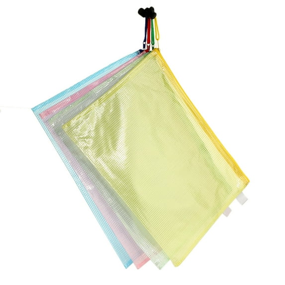 Plastic Zipper Bag File Storage Document Protective Folder School ...
