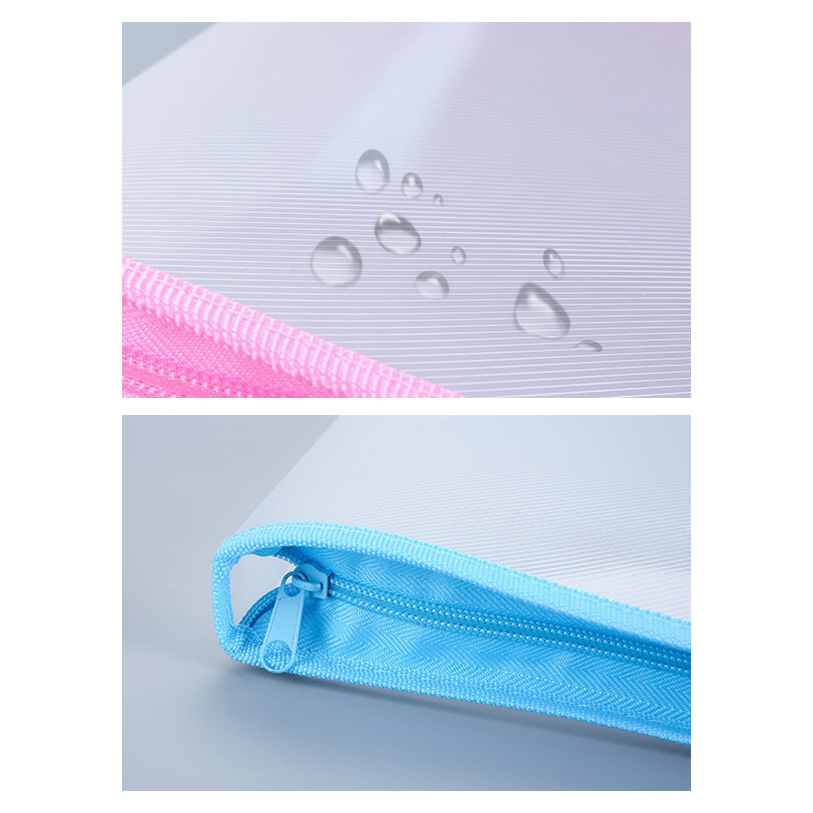 Plastic Zipper File Bag Document Wallet Folders Organizer Office Travel ...