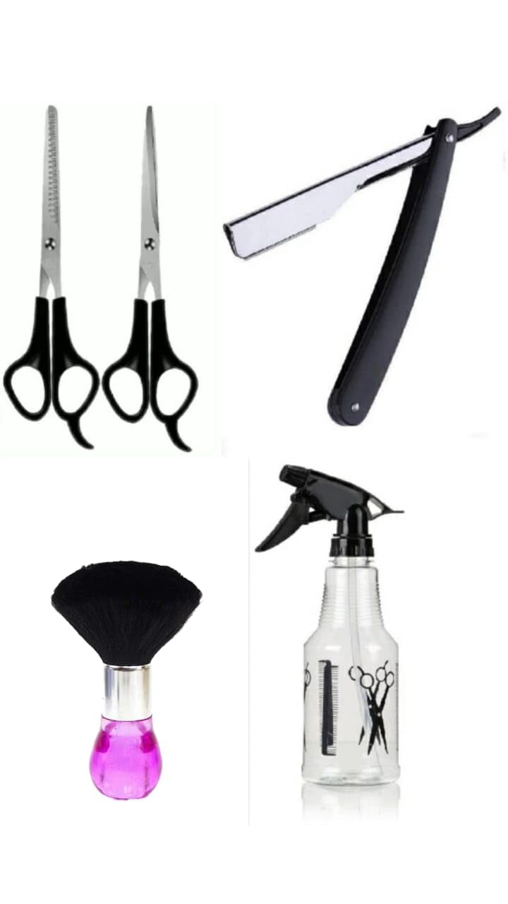 Plastic big scissor Thinning Scissor dusting brush and hair spray ...