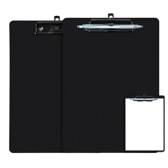 Plastic clipboard with pen holder, 2 pack low profile metal clip ...
