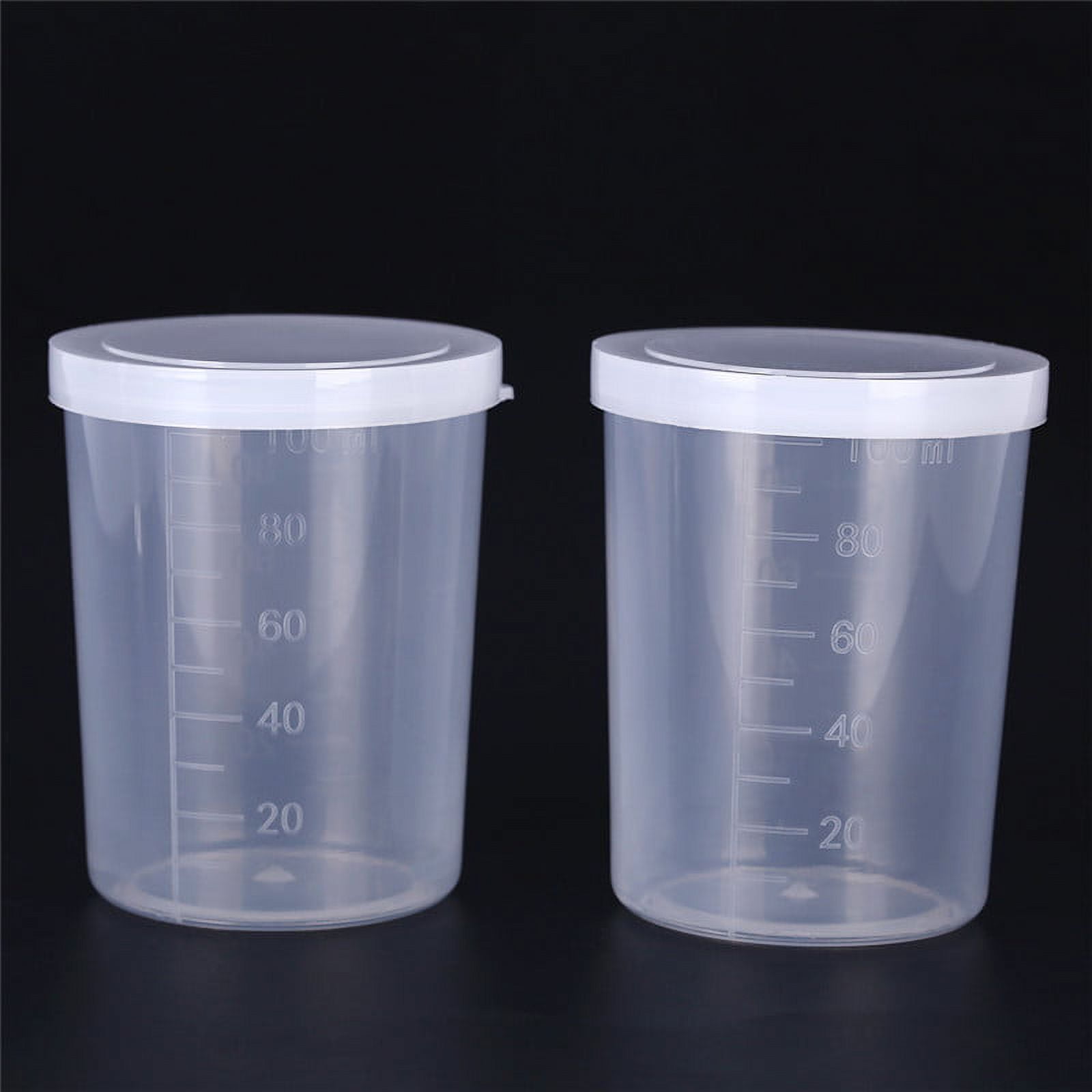 Plastic graduated laboratory bottle test measuring 100ml container cups ...