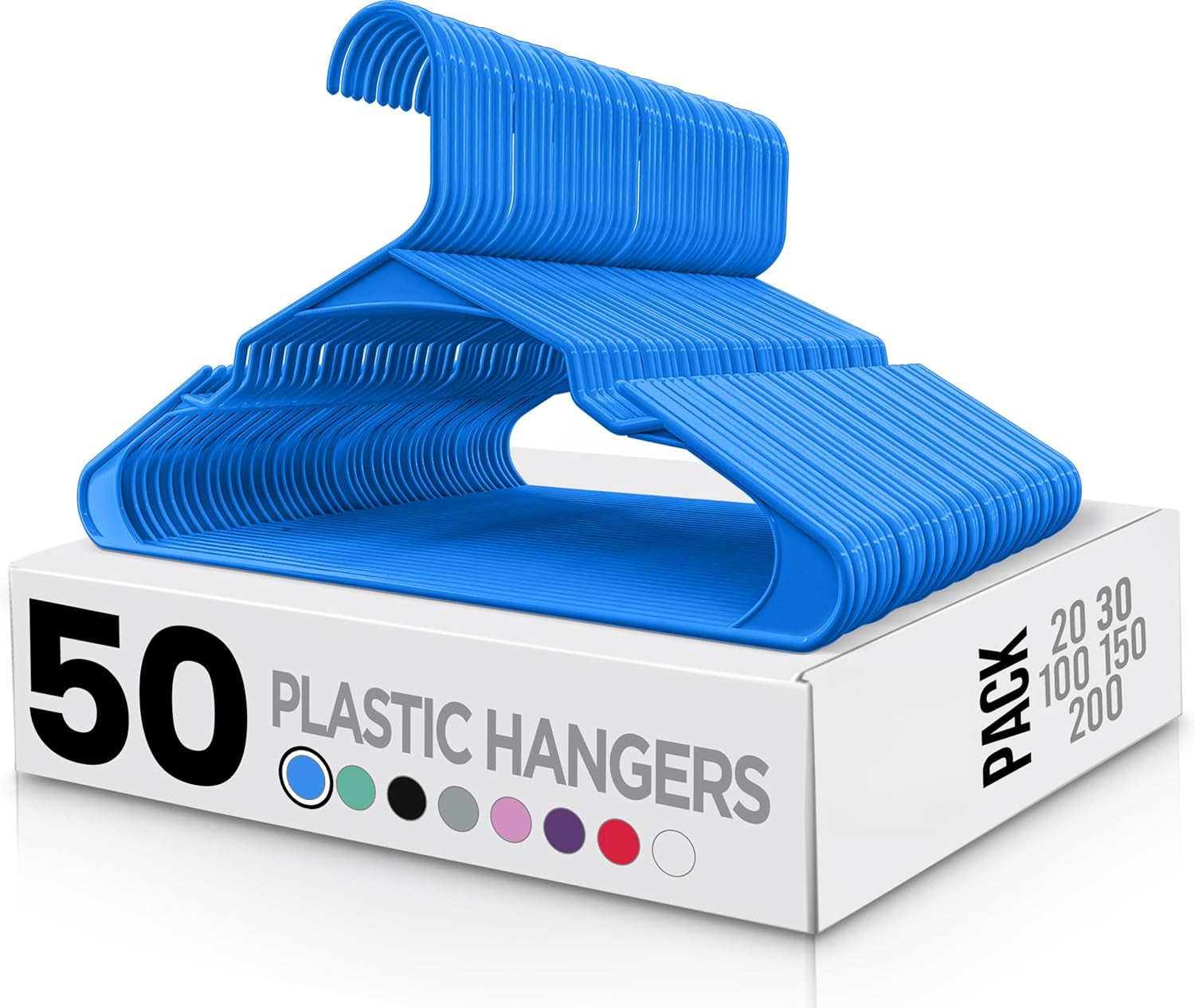 Plastic hangers - space saving hangers - durable and sturdy wardrobe ...