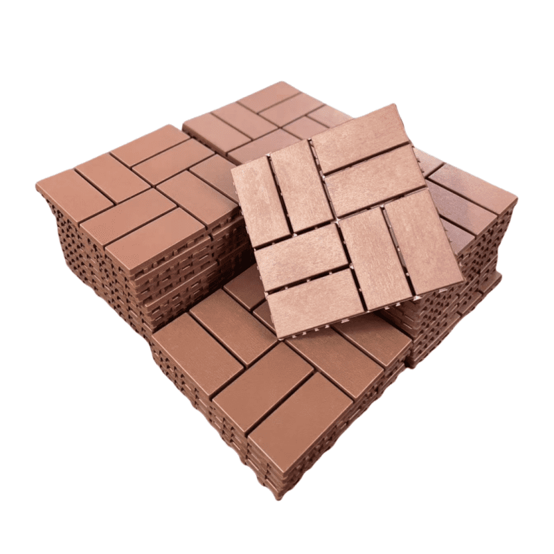 Plastic interlocking floor tiles, 36-piece set for courtyard flooring ...