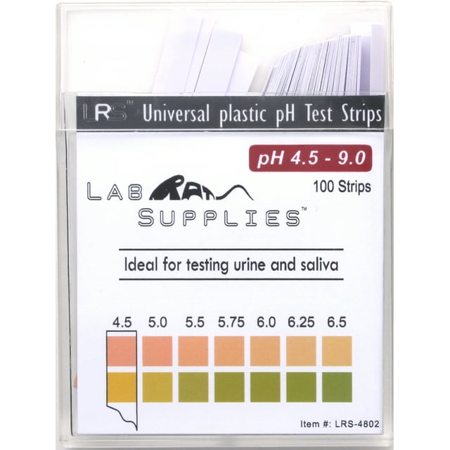 Plastic pH Test Strips, Universal Application (pH 4.5-9.0), 100 Strips ...