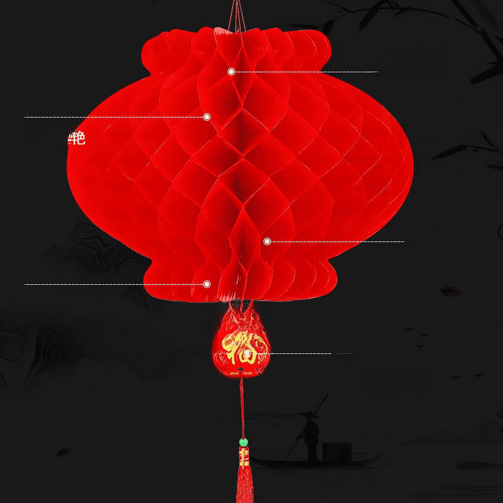 Plastic paper lantern series honeycomb lantern folding red safety lamp ...