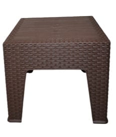 PMK Global Product Plastic Rattan Patio Table, Lightweight, Durable ...