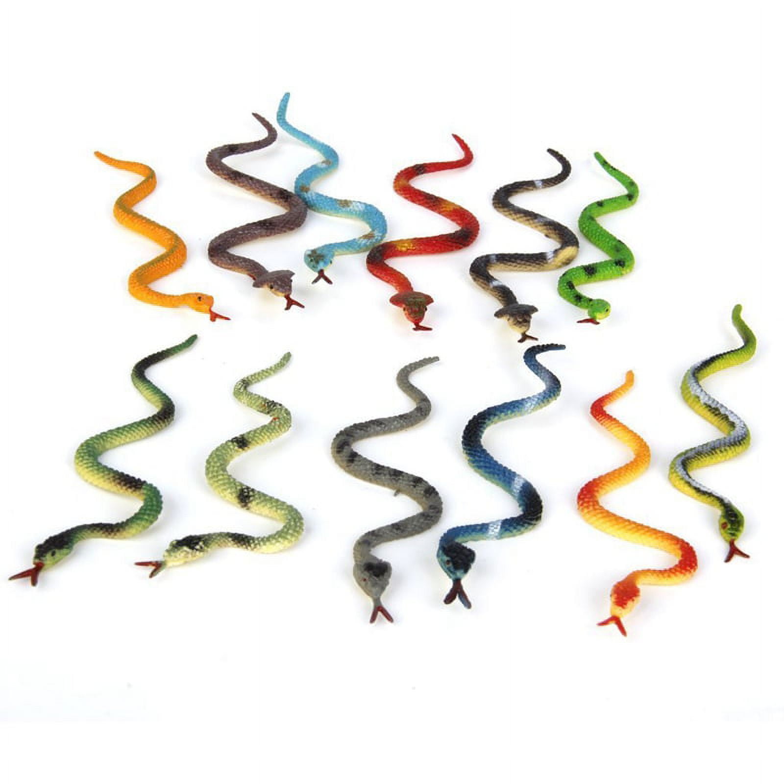 Plastic reptile animal snake model toy 12pcs multicolour - Walmart.com