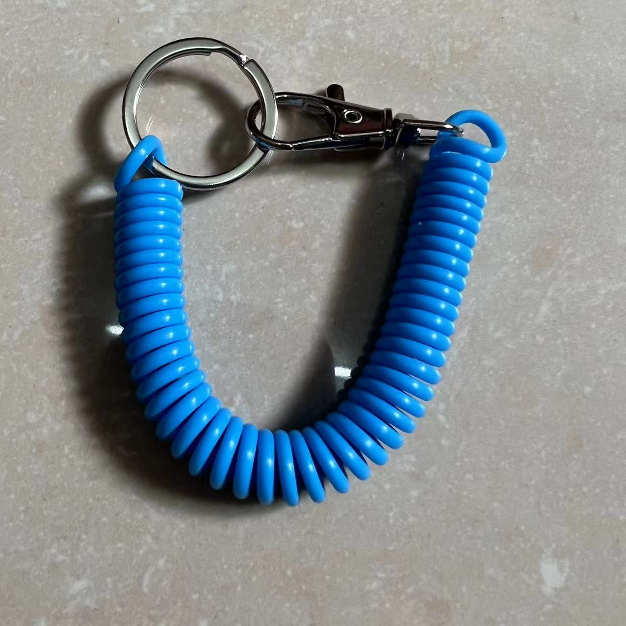 Plastic spring rope key chain spring key chain retractable anti-lost ...