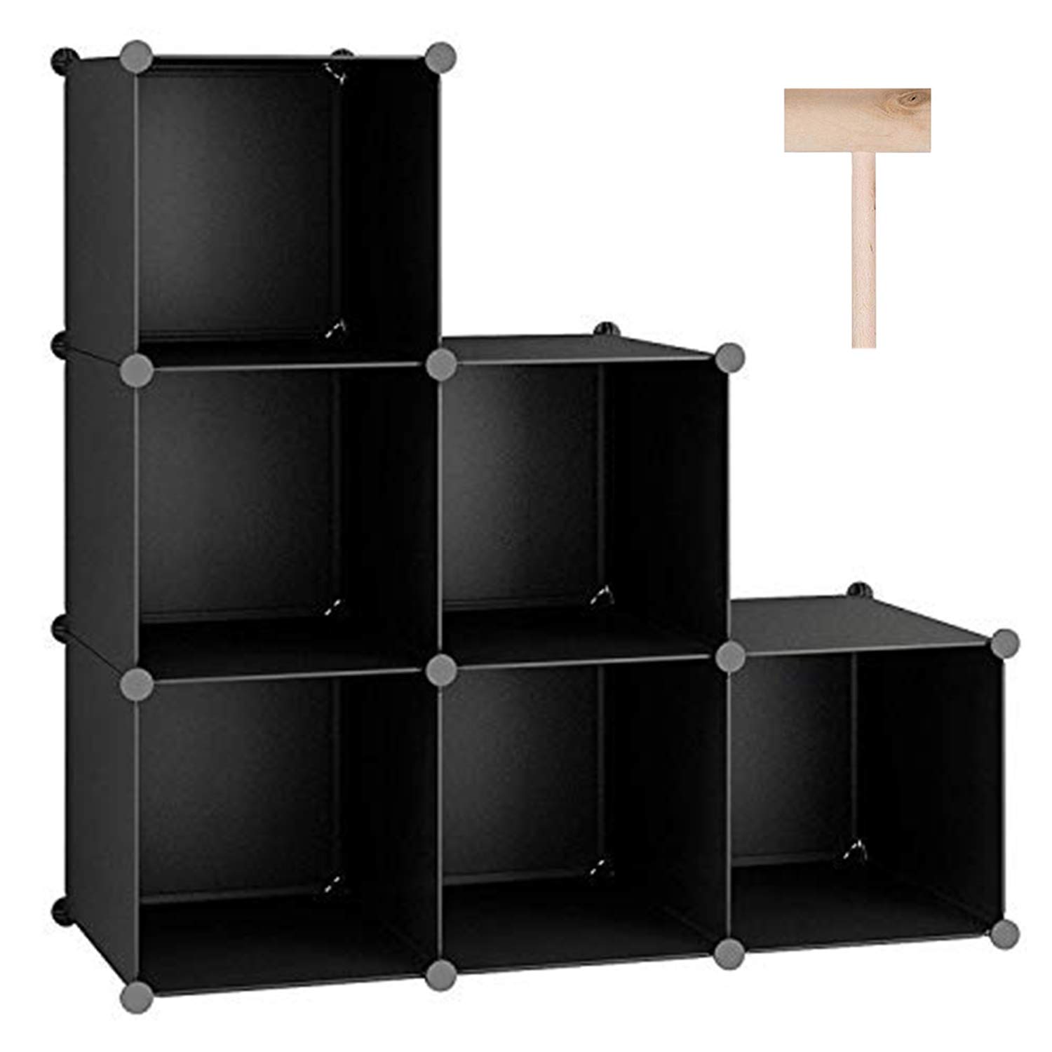 Plastic storage cubes 6 pack, stackable shelving units for clothes toys ...