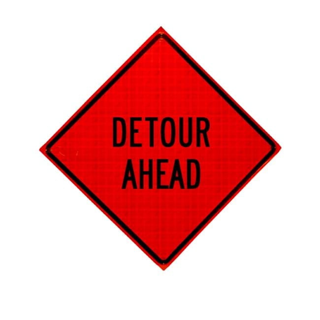 Plasticade R36DI-RO-PP-DA 36 in. Detour Ahead Parking & Traffic Signs ...