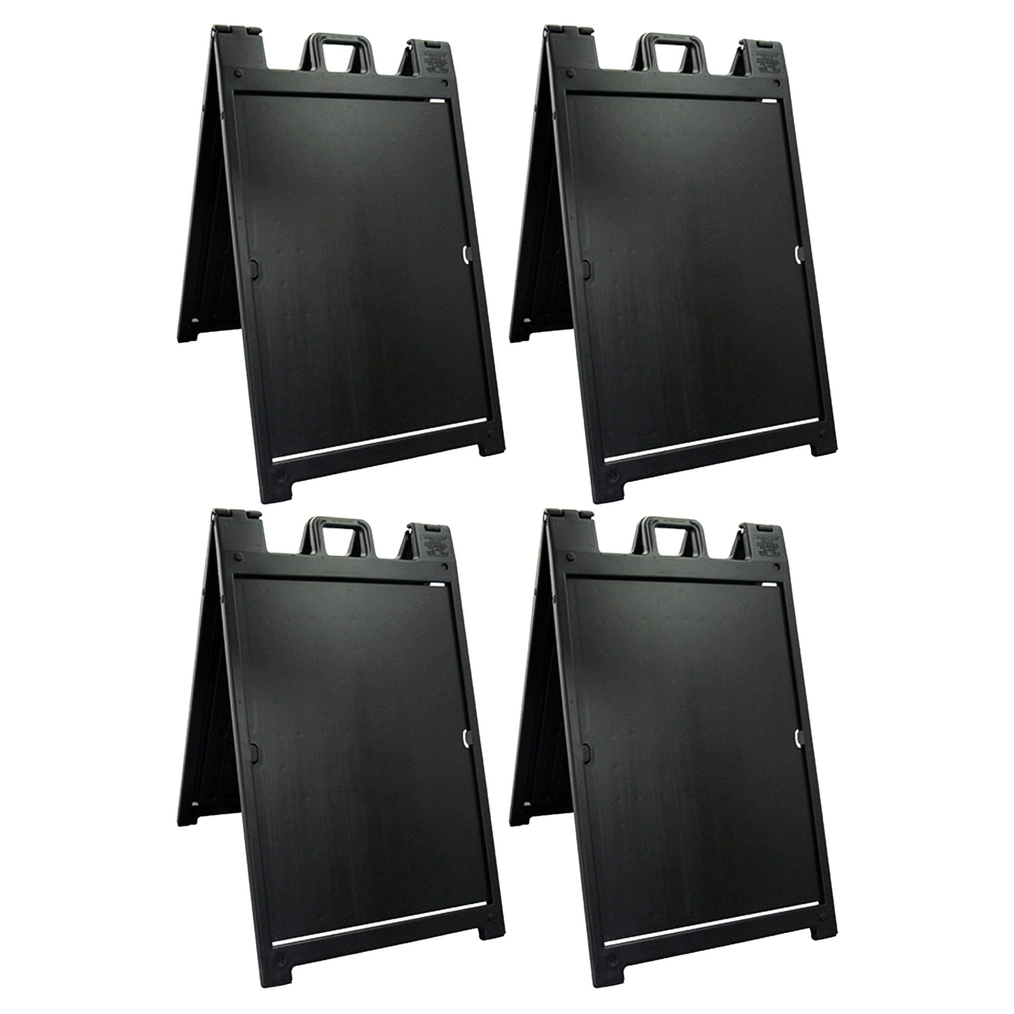 Plasticade Signicade Deluxe Folding Double Sided Sign Stand, Black (4 ...