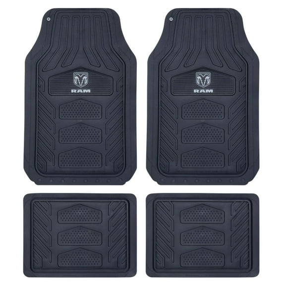 Plasticolor, Dodge RAM WeatherPro Floor Mat Set, 001672R25, Gray Logo ...