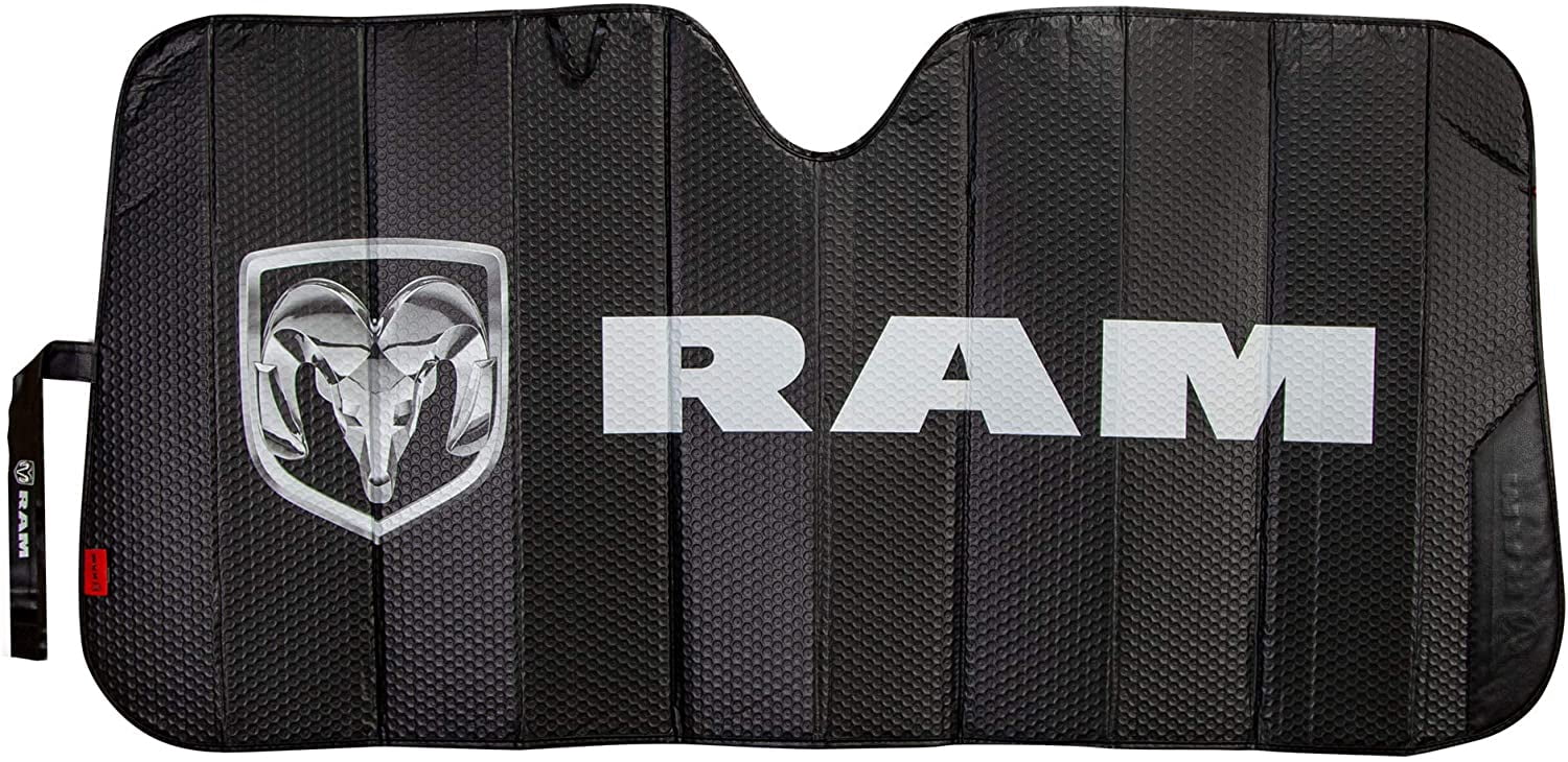Plasticolor 003860R01 Dodge Ram Logo Black Matte Finish Sunshade Car ...