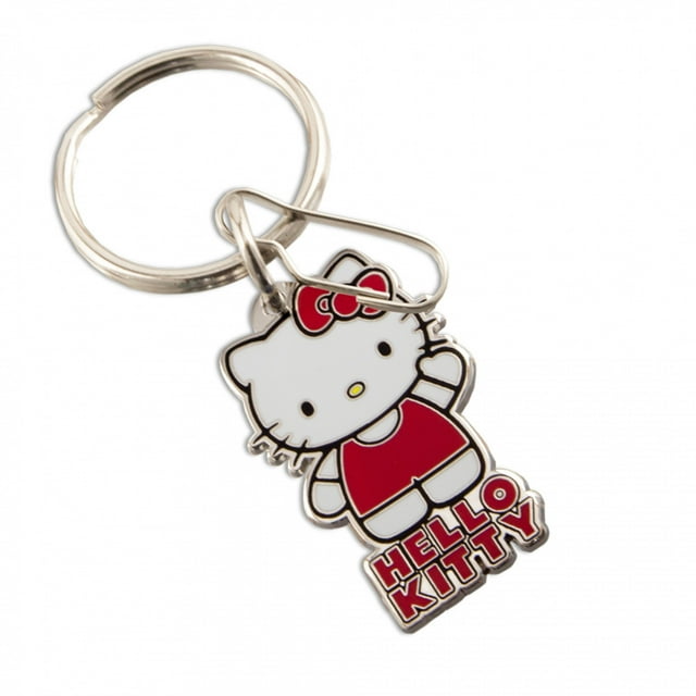 Plasticolor Hello Kitty Metal Keychain with Ring, Red & White Enamel, 1 ...