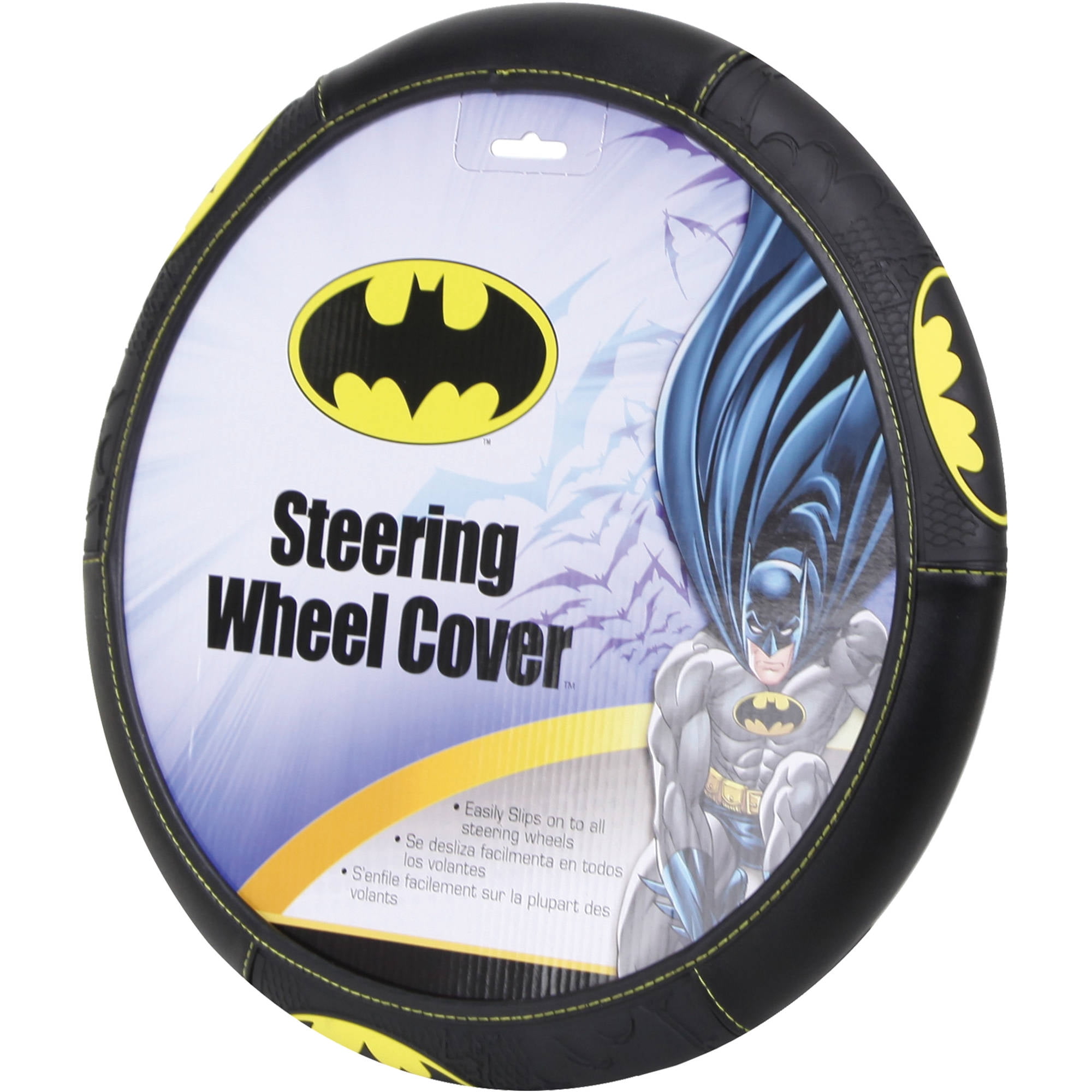 Plasticolor Batman Universal Fit Automotive Steering Wheel Cover, Black ...