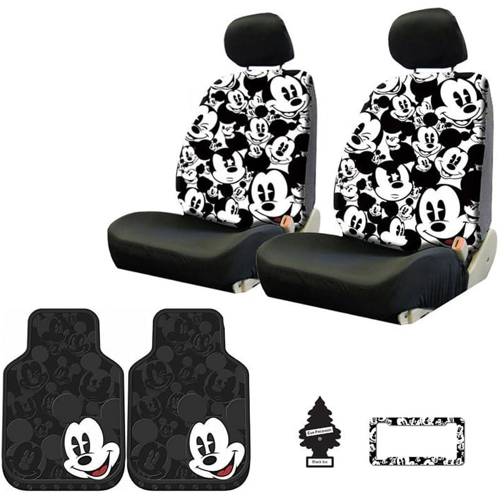 Yupbizauto Disney Mickey Mouse Cloth Car Seat Covers, Rubber Floor Mats ...