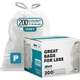 Plasticplace Trash Bags, Fits simplehuman Code P, 13-16 Gal, White ...