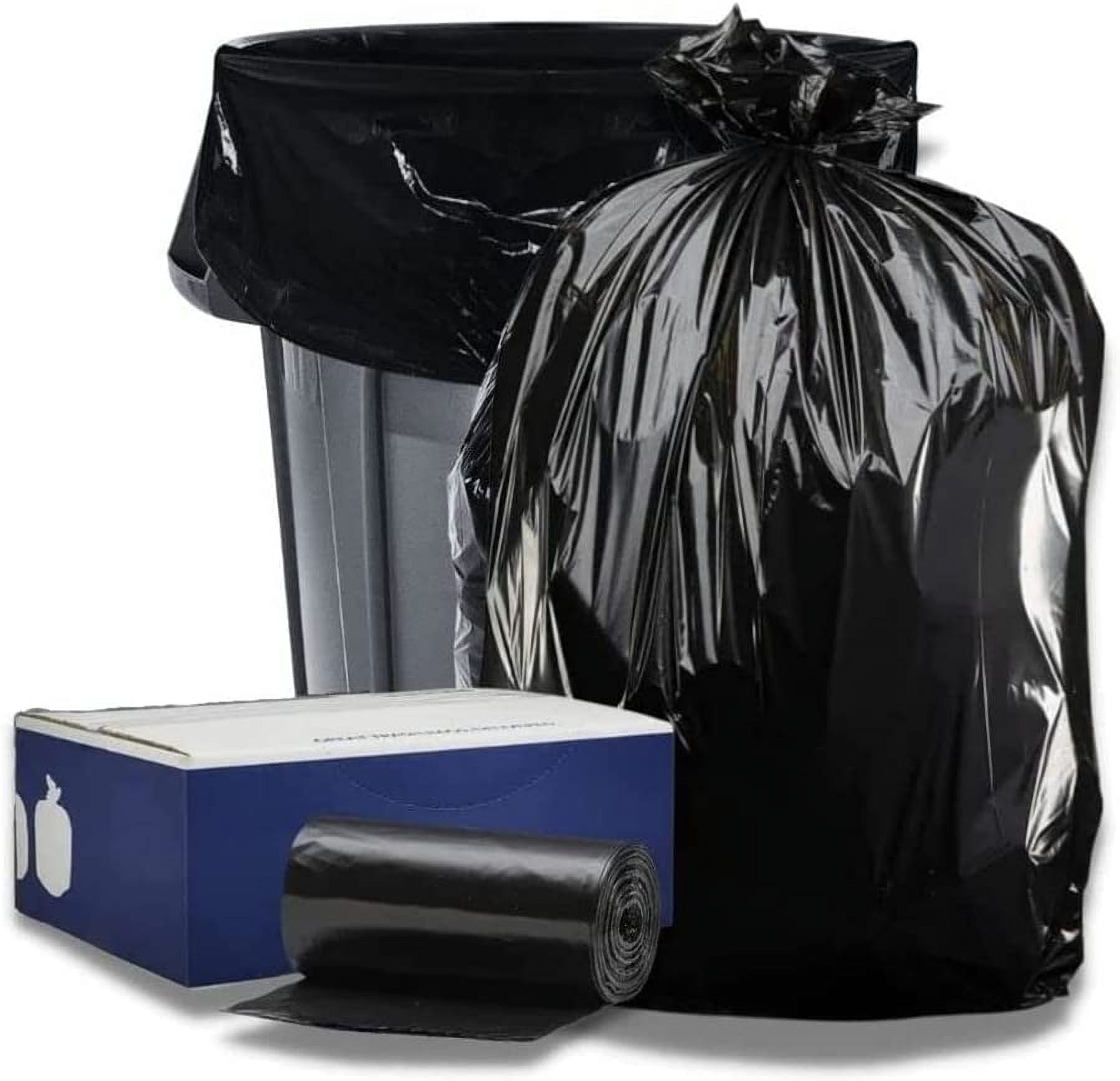 Plasticplace 95-96 Gallon Heavy Duty Black Trash Bags - Contractor ...