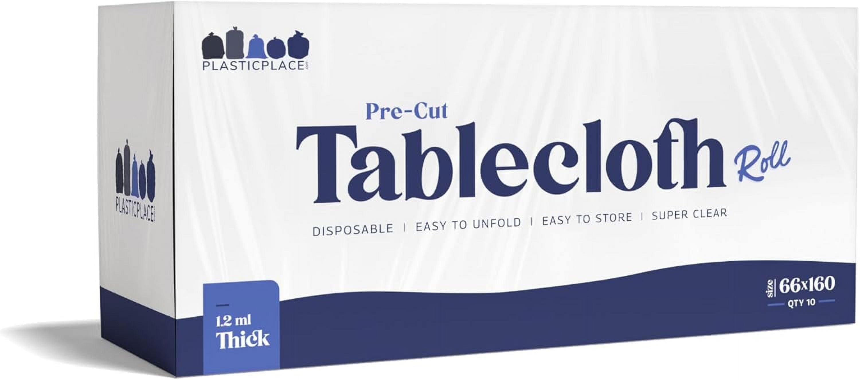 Pre-Cut Clear Plastic Disposable Tablecloth - Rectangular Covers ...