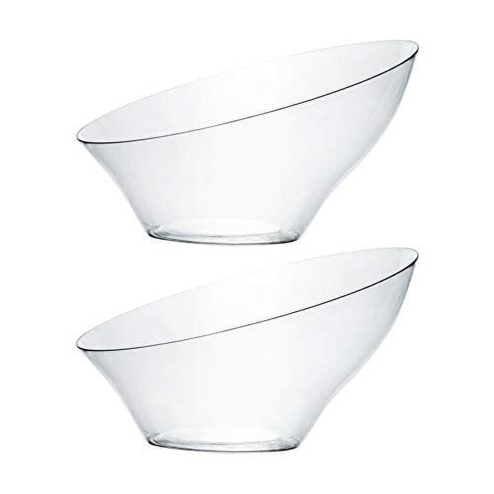 PLASTICPRO Angled Plastic Serving Bowls Clear Disposable Bowls Party ...
