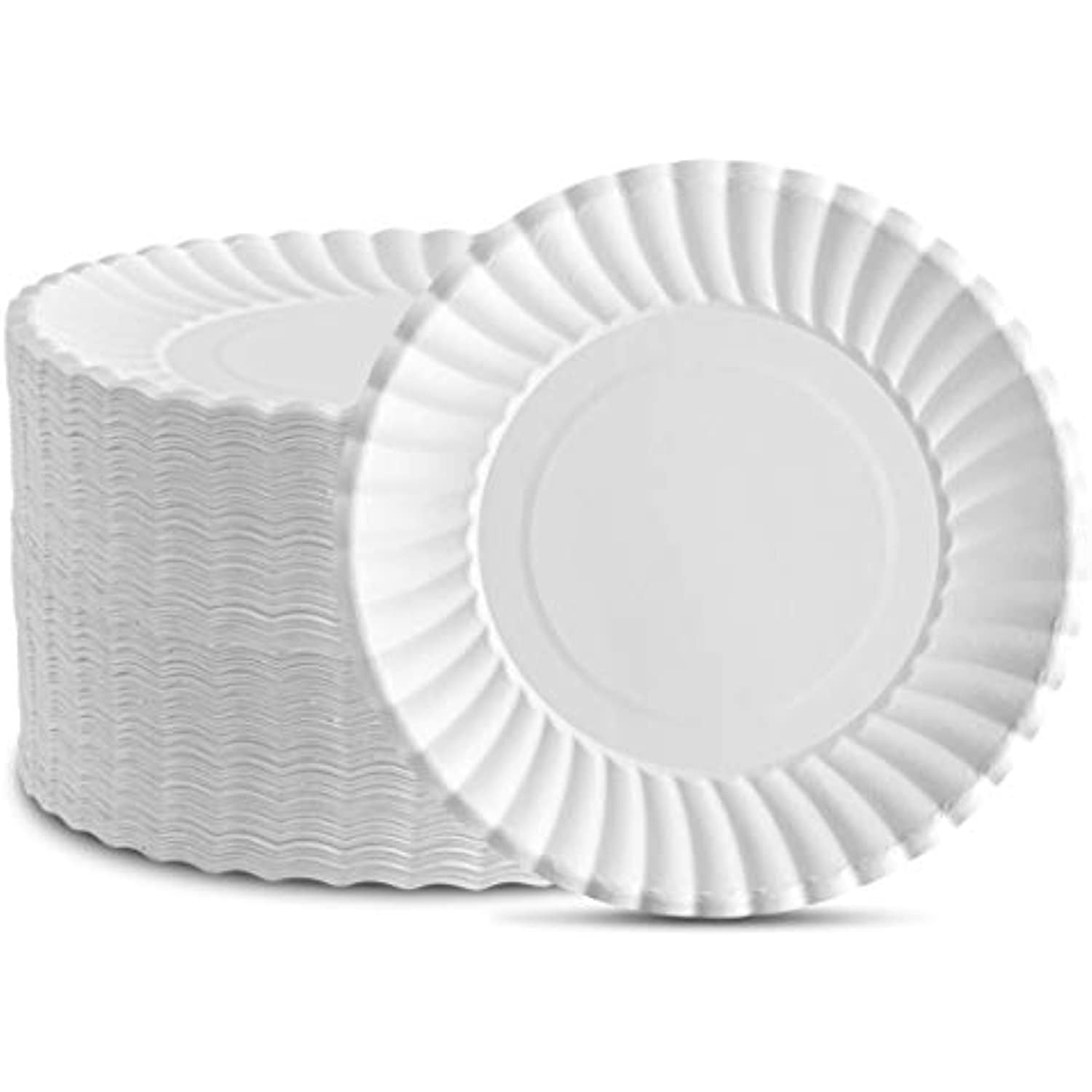 Plasticpro Disposable White Uncoated Paper Plates 6 inch Pack of 200 ...