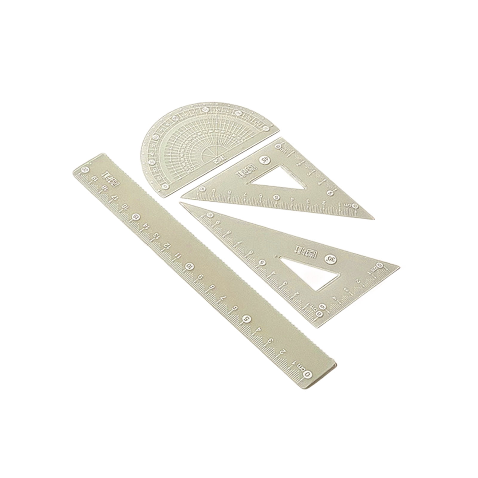 Plastics Geometry Tool Set Includes Straight Protractor, Triangle Ruler ...