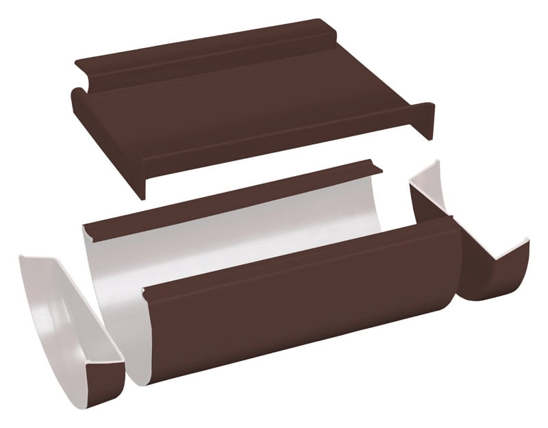 Plastmo 4 in. W Brown Vinyl Half Round Gutter Connector - Walmart.com