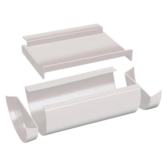 Plastmo 4 in. W White Vinyl Half Round Gutter Connector - Walmart.com