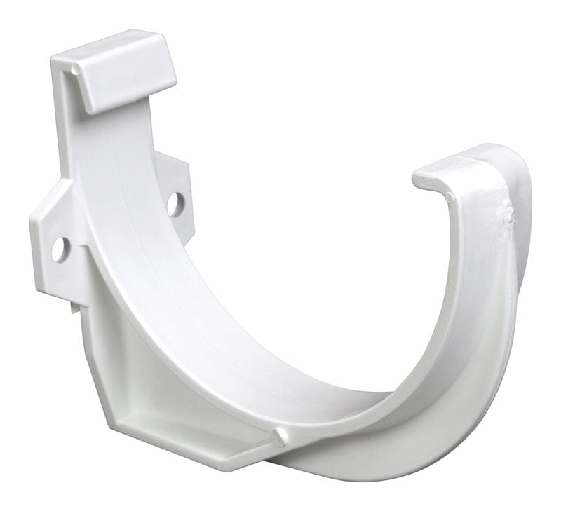 Plastmo 5 in. W White Vinyl Half Round Gutter Bracket - Walmart.com