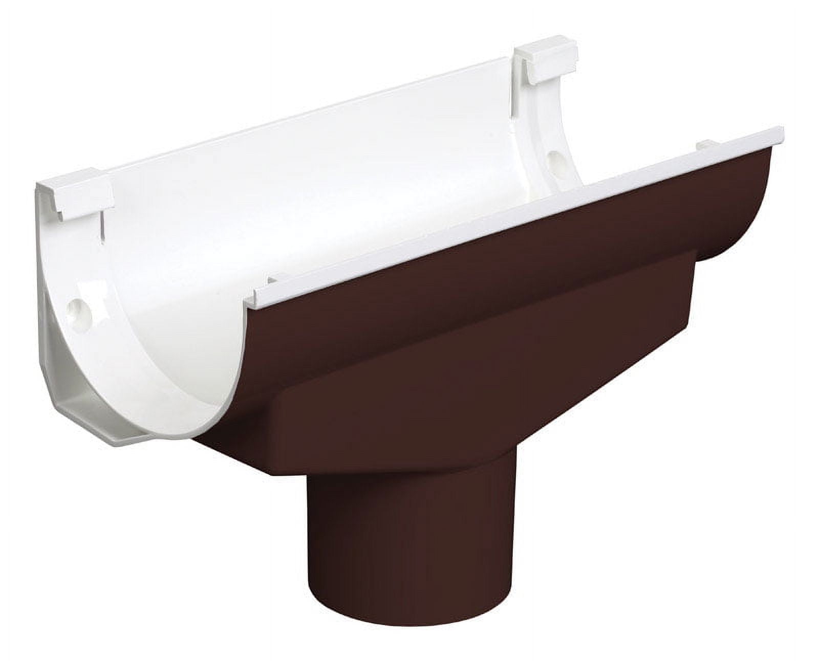 Plastmo 5005386 Classic 2.5 in. Brown Vinyl Half Round Gutter Drop ...