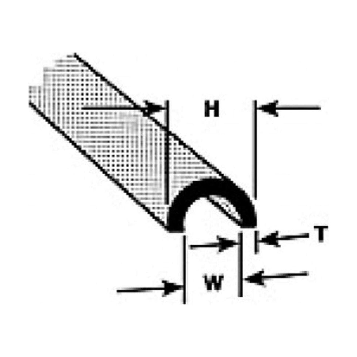 Plastruct 90174 (3)(HP-8)3/8" HALF ROUND - Walmart.com