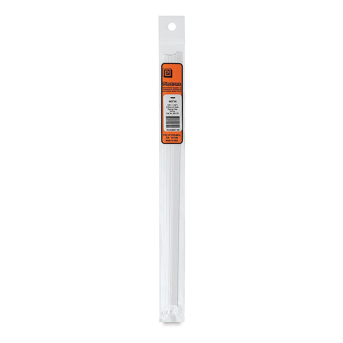 Plastruct Plastic Strip - Pkg of 10, 0.01" H × 0.25" W × 10" L ...