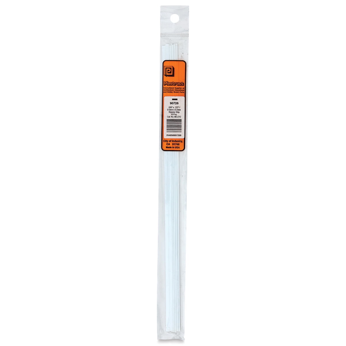 Plastruct Plastic Strip - Pkg of 10, 0.02" H × 0.125" W × 10" L ...