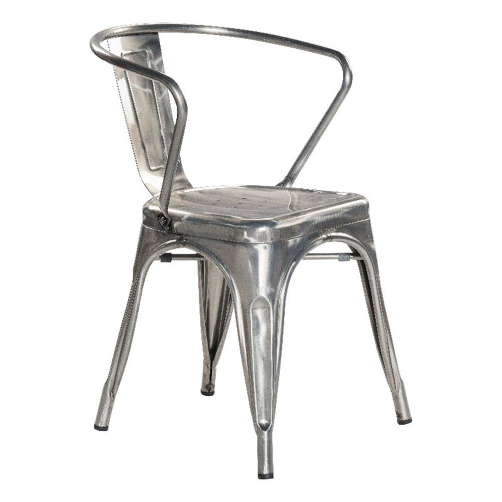 Plata Import Silver Metal Industrial Rustic Cafe Dining Chair (Set of 4 ...