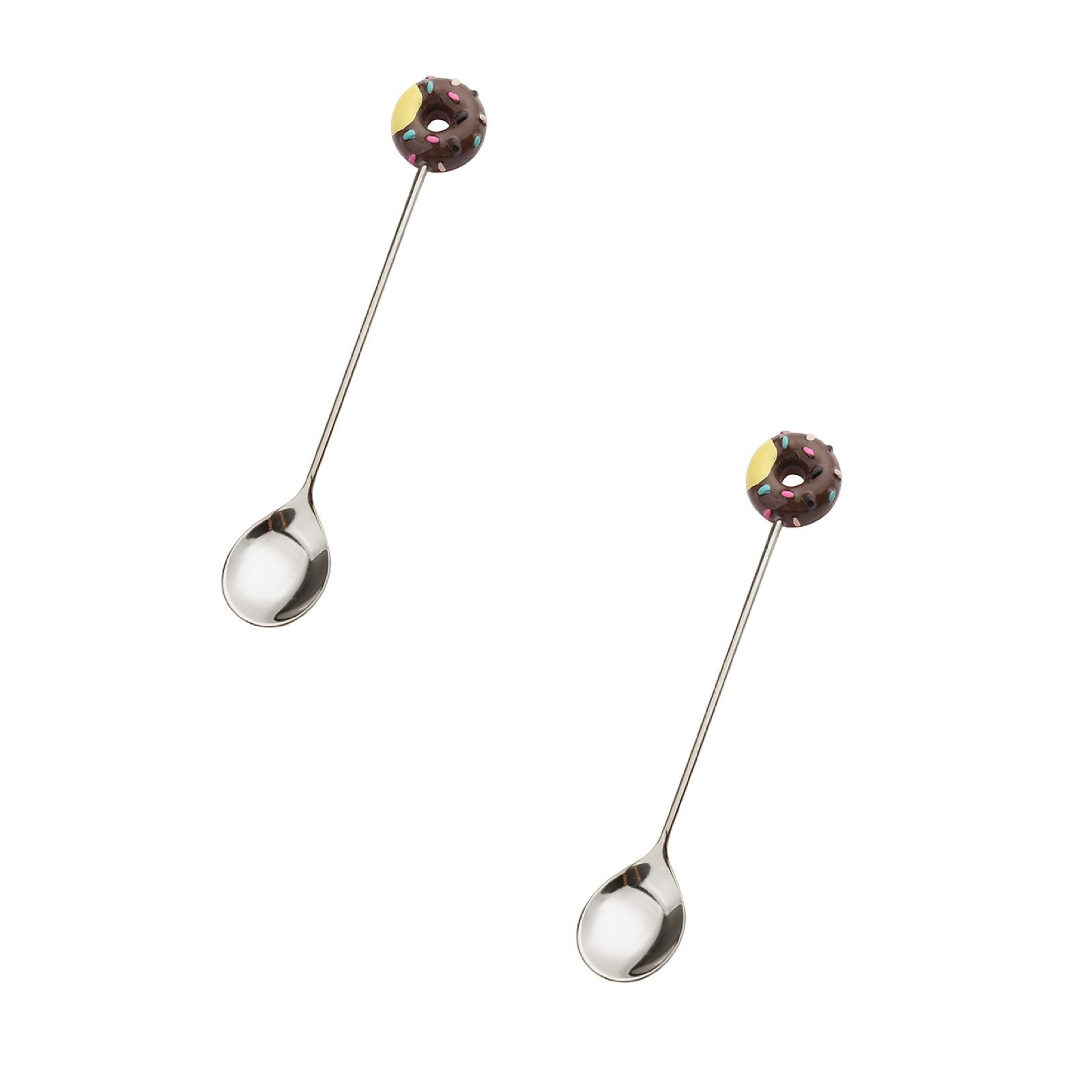 Plate And Bowl Set Stainless Steel Sweet Donut Dessert Fork Coffee ...