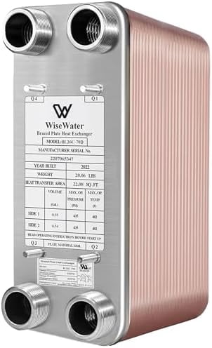 Plate Heat Exchanger,5"x12" 70 Plates Water To Water Heat Exchanger ...