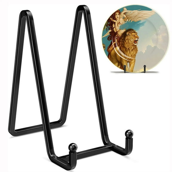 2 Pack 6 Inch Plate Stands For Display Black Iron Plate Holder Display ...