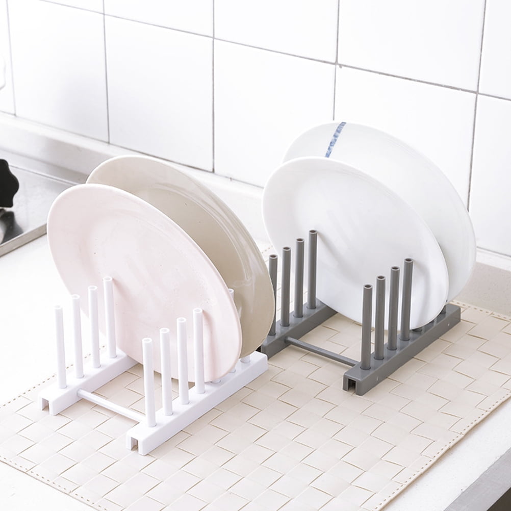 WORGEOUS Dish Holder for Countertop Kitchen Dish Organizer White 1Pack ...
