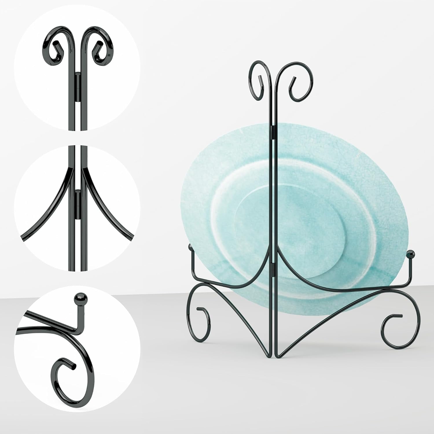 Plate Stand For Display With Hinged Folding Design, 6 Inch Picture ...