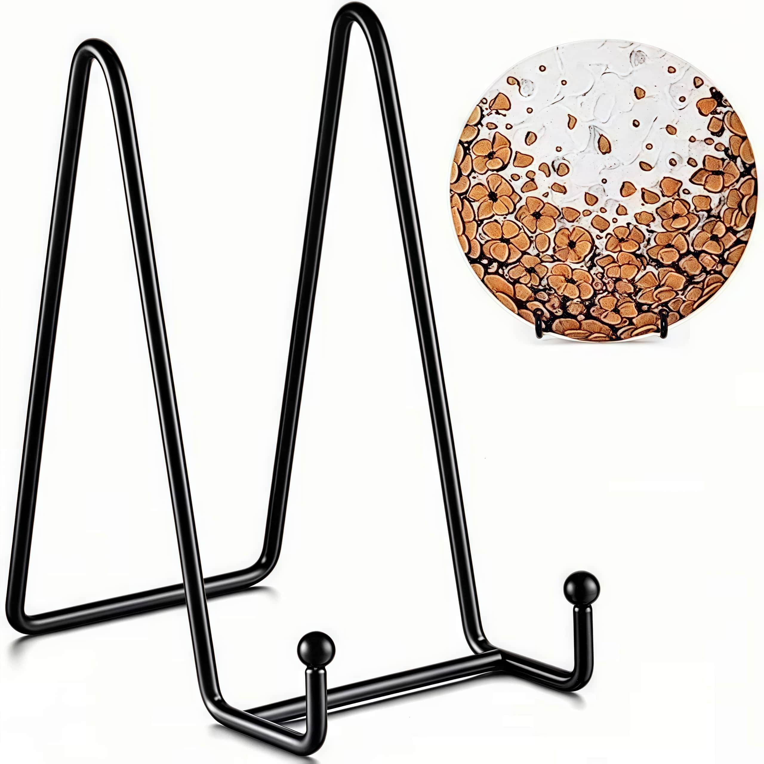 4 Pack Plate Stands for Display - 6 Inch Stand + Metal Frame holder ...