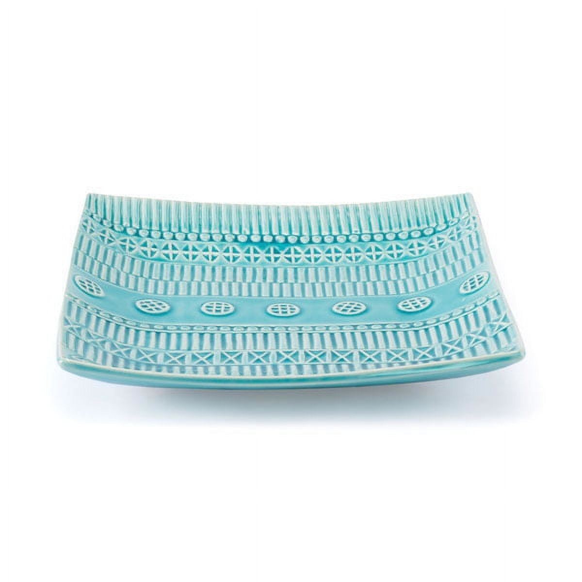 Home Roots Decor 295233 2 x 13 x 13 in. Ceramic Tribal Plate - Blue ...