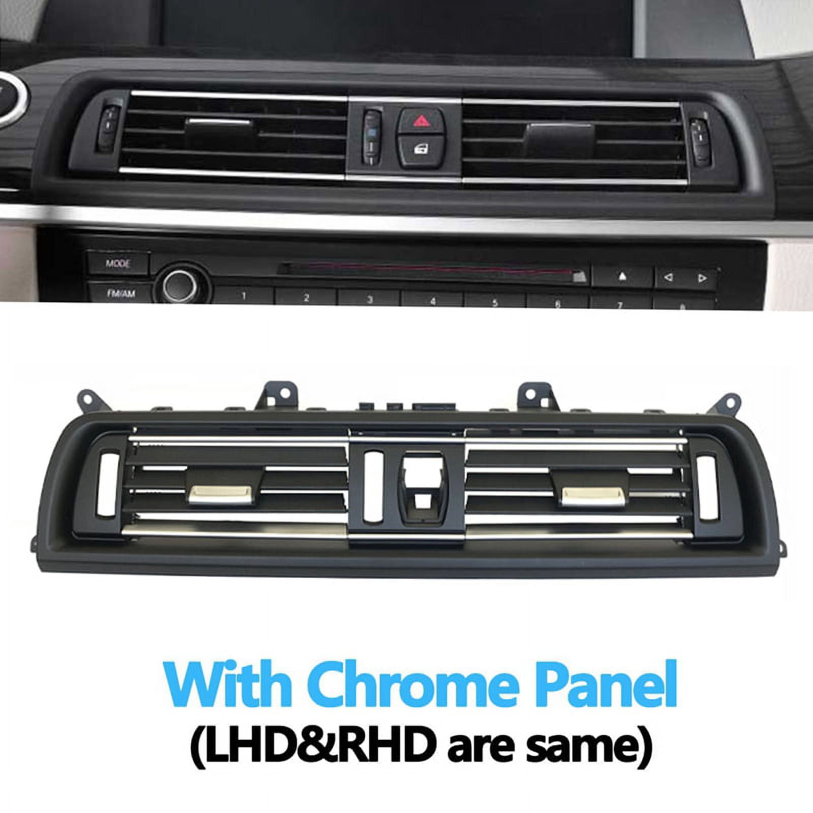 Plated Black Dashboard Central Air Conditioner Vent Grille Complete ...