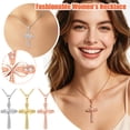 Plated Cross Necklace for Women, Fashion Cross Pendant Chain Square Tag ...