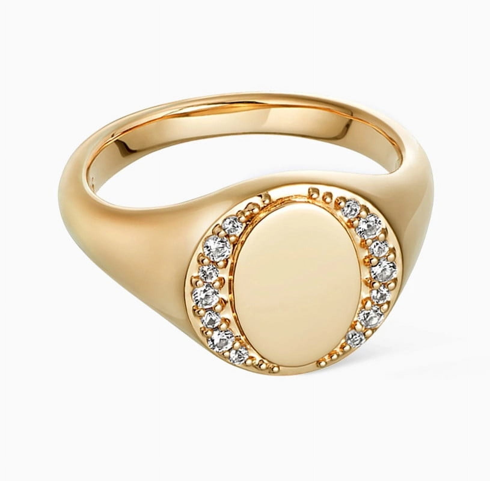 Plated Custom Gold Oval Ring Best Personalized Biography Sapphire ...