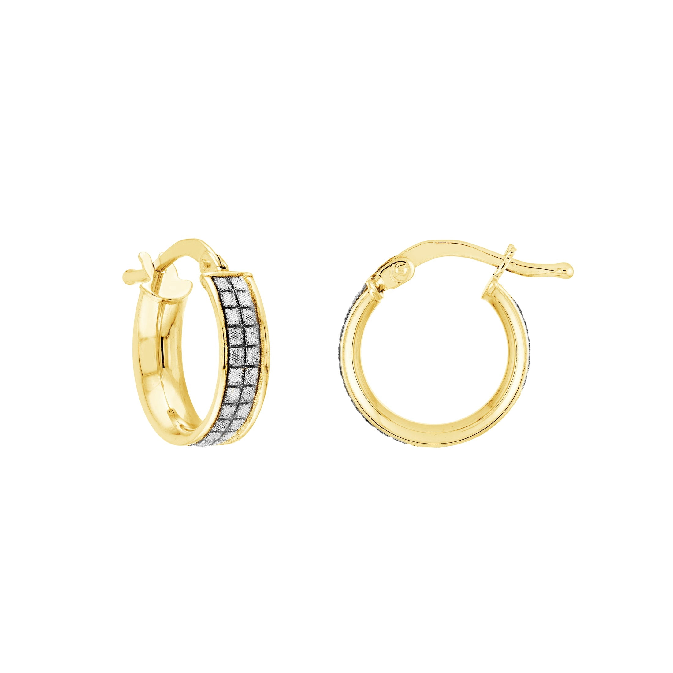 Plated Sterling Silver Double Sparkle Mini Hoops - Walmart.com