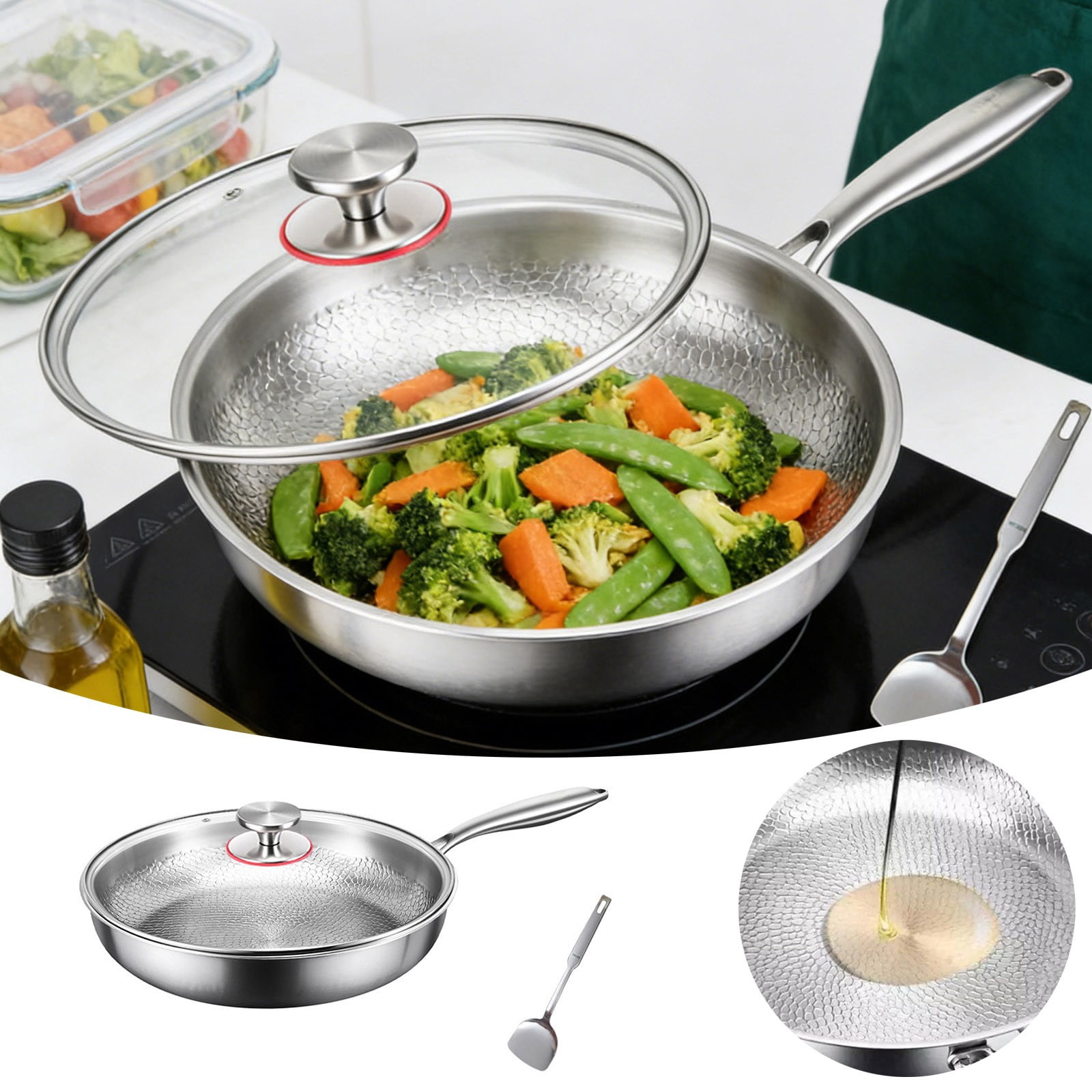Plateful Titanium Pan For Cooking 11" - Pure, No Coating Non-Stick ...