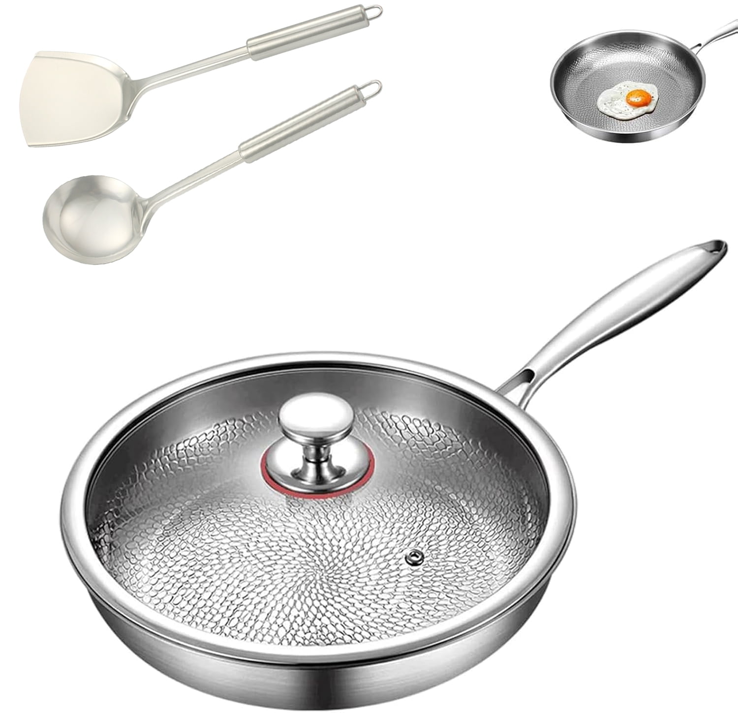 Plateful Titanium Pan with Lid, 100% Titanium Pans for Cooking Non ...