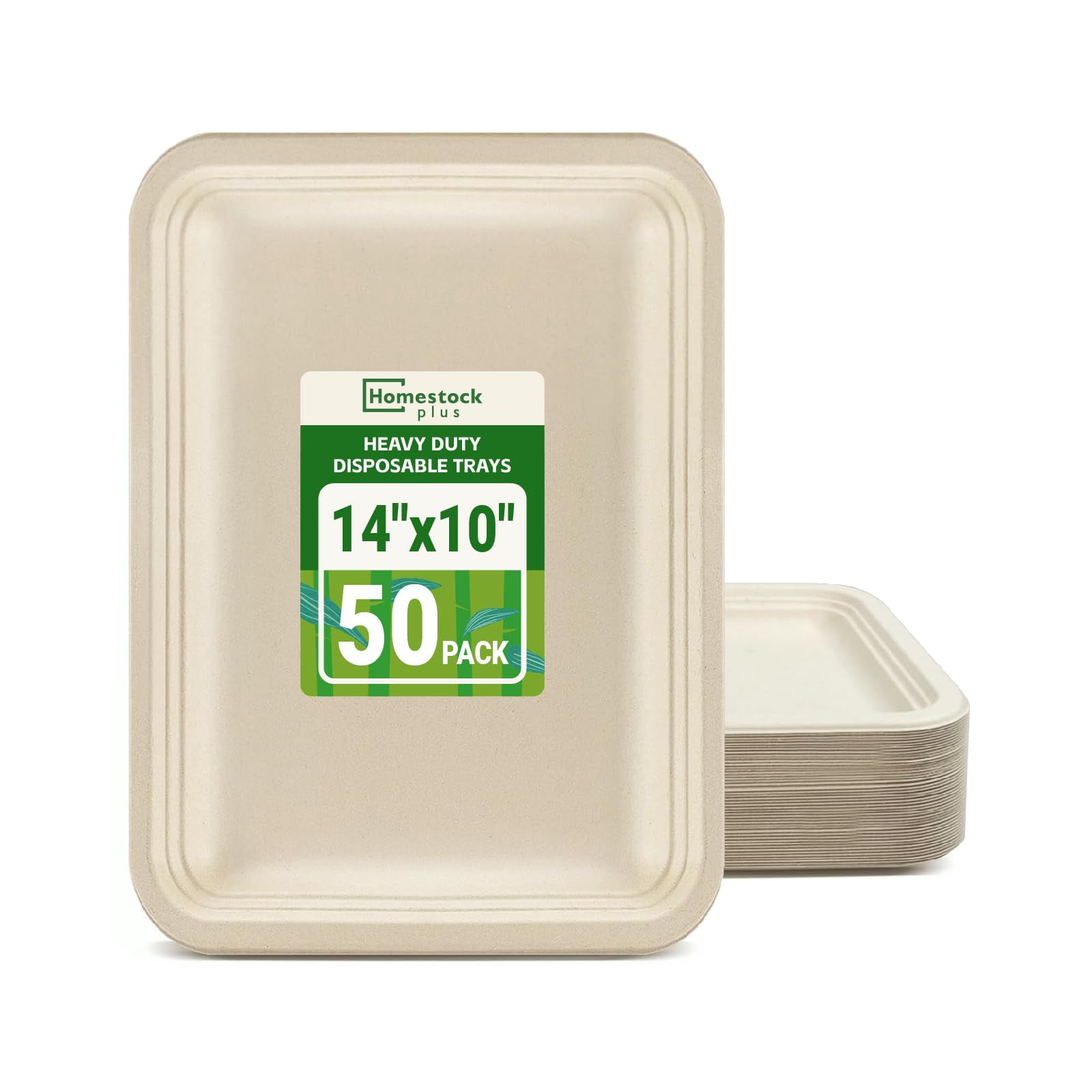 Plates 14 Inch Paper Tray ZLK1 -50 Pack Food Trays - Heavy Duty Large ...